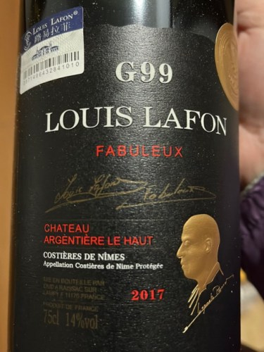 Louis Lafon G99 Château Argentiere Le Haut Fabuleux Costières-de-Nîmes ...