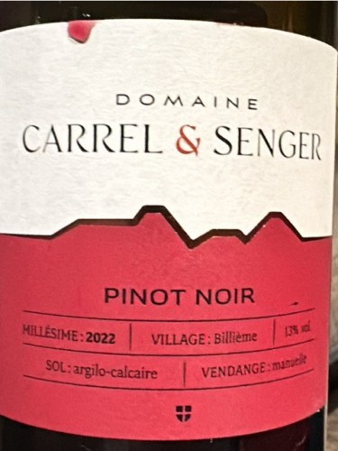 Domaine Carrel & Senger Pinot Noir | Vivino US