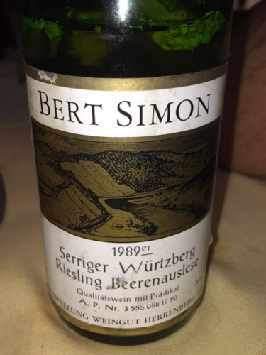 Bert Simon - Weingut Herrenberg Serrig Würtzberg Riesling Beerenauslese | Vivino US