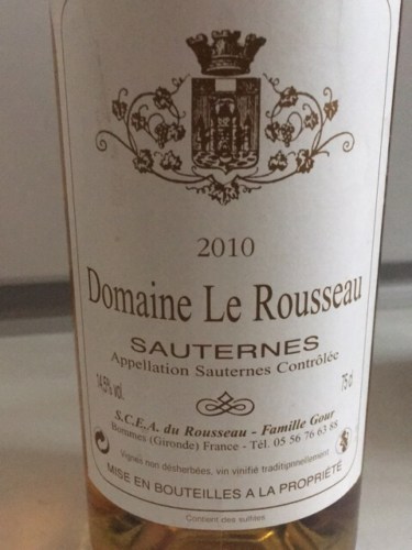 Domaine Le Rousseau Sauternes | Vivino Français