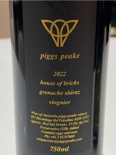 Piggs Peake House of Bricks Grenache - Shiraz - Viognier | Vivino US