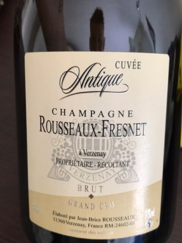 Rousseaux-Fresnet Cuvée Antique Brut Champagne Grand Cru 'Verzenay ...