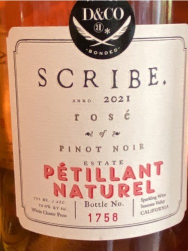 2021 Scribe Rosé of Pinot Noir Pétillant Naturel | Vivino US