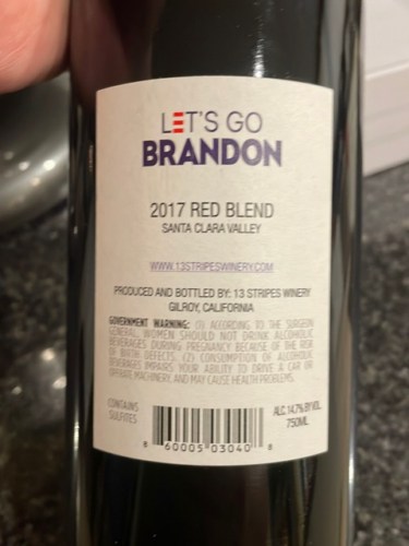 13 Stripes Winery Let's Go Brandon Red Blend | Vivino US