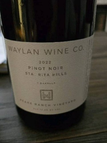 Waylan Wine Co. Peake Ranch Vineyard Pinot Noir | Vivino English