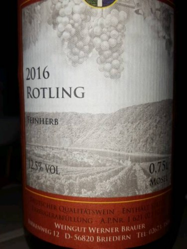 Weingut Werner Brauer Rotling Feinherb | Vivino US
