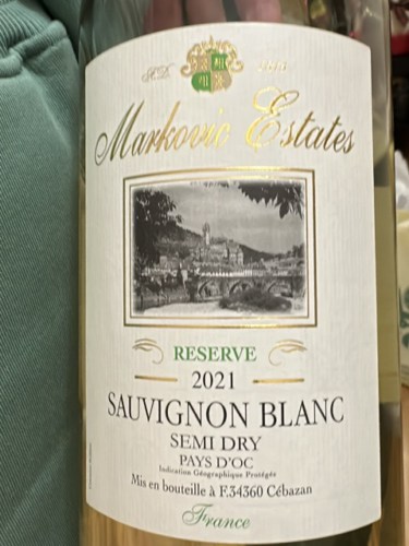 Markovic Reserve Sauvignon Blanc Semi Dry | Vivino English