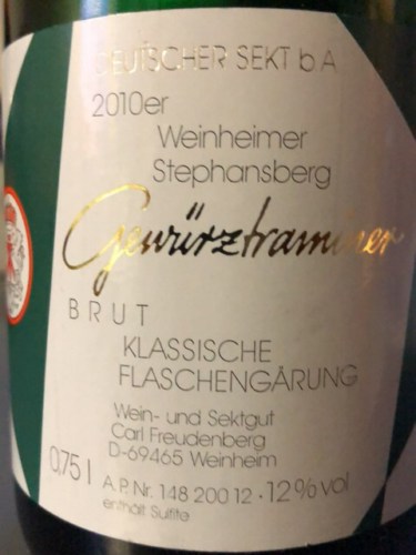 Weingut Carl Freudenberg Weinheimer Stephansberg Gewürztraminer Brut ...