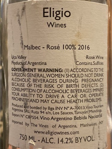 Eligio Wines Malbec Rosé | Vivino English