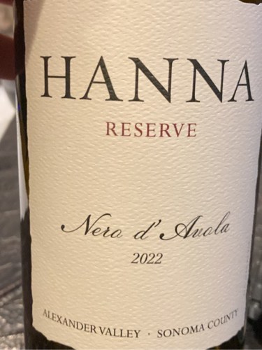Hanna Reserve Nero d'Avola | Vivino US
