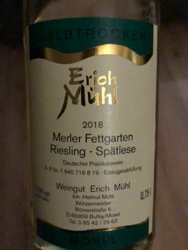 Erich Mühl Merler Fettgarten Riesling Spätlese | Vivino US