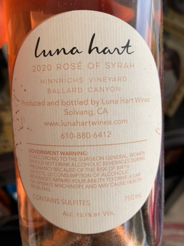 Luna Hart Rosé of Syrah | Vivino US