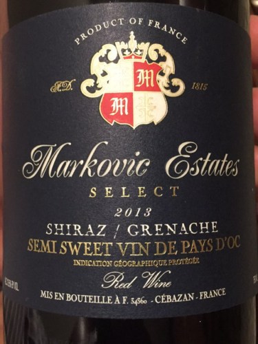 Markovic Select Shiraz - Grenache Semi Sweet | Vivino US