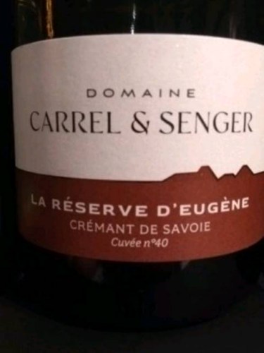 Domaine Carrel & Senger La Réserve d'Eugène Crémant de Savoie Cuvée No ...