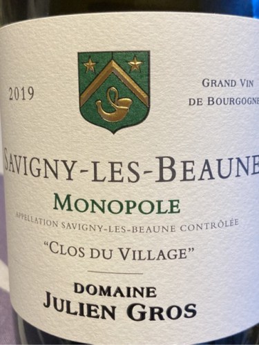 2018 Domaine Julien Gros Savigny-Les-Beaune 'Clos du Village' Monopole ... 2018 Domaine Julien Gros Savigny-Les-Beaune 'Clos du Village' Monopole ...