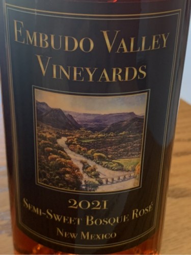 Embudo Valley Vineyards Semi Sweet Bosque Rosé | Vivino US