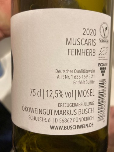 Markus Busch Muscaris Feinherb | Vivino US