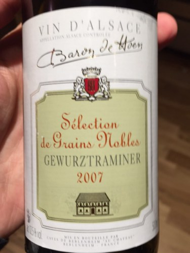 Cave de Beblenheim Baron de Hoen Sélection de Grains Nobles ...