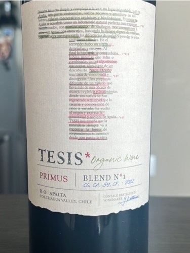 Primus Tesis Organic Blend No 1 | Vivino US