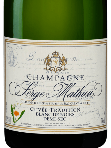 N.V. Serge Mathieu Cuvée Tradition Blanc de Noirs Demi-Sec Champagne | Vivino US