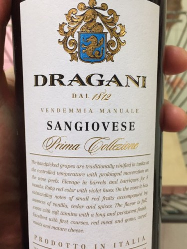 Dragani Prima Collezione Sangiovese | Vivino US