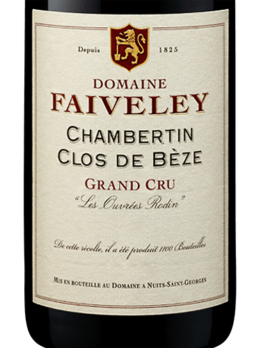 Domaine Faiveley Les Ouvrées Rodin Chambertin-Clos de Bèze Grand Cru ...