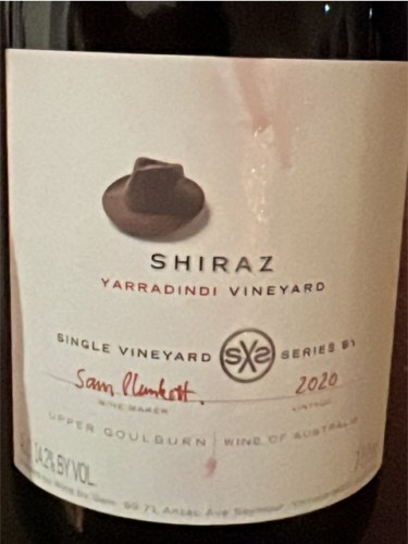 Wine X Sam - Sam Plunkett Yarradindi Vineyard Shiraz | Vivino English
