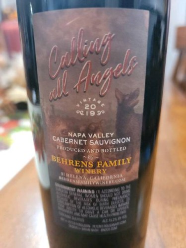 Behrens Family Winery Calling All Angels Cabernet Sauvignon | Vivino US