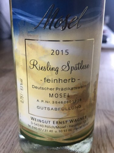 2020 Ernst Wagner Mosel Feinherb Deutscher Pradikatswein Spatlese ...