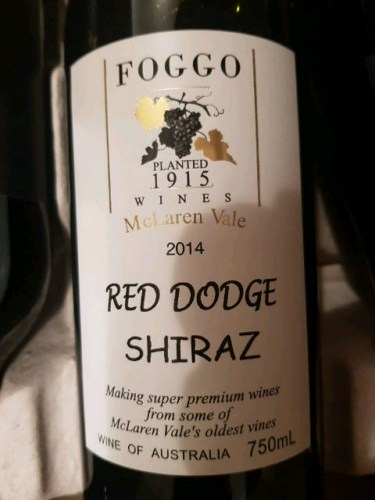 Foggo Red Dodge Shiraz | Vivino US