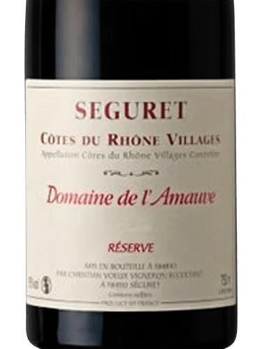 Domaine de l'Amauve Réserve Côtes-du-Rhône-Villages 'Séguret' | Vivino ...