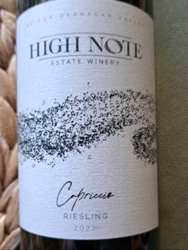High Note Estate Winery Capriccio Riesling | Vivino US