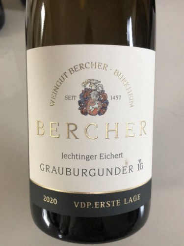 Weingut Bercher Jechtinger Eichert Grauburgunder 1G VDP. Erste Lage ...