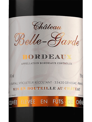 Château Belle Garde Élevée en Futs de Chéne Bordeaux Rouge | Vivino US