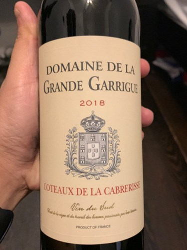 2018 Domaine de la Grande Garrigue Coteaux de la Cabrerisse | Vivino US