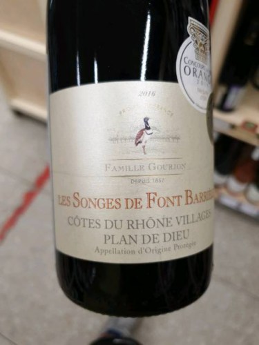 2020 Famille Gourjon Les Songes de Font Barrièle Côtes-du-Rhône ...