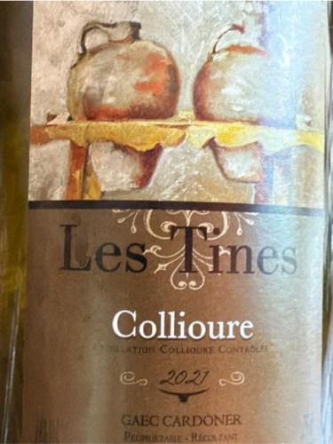 Domaine Cardoner Les Tines Collioure Rouge | Vivino Français