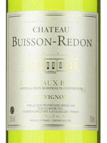 Château Buisson-Redon Bordeaux Blanc | Vivino US