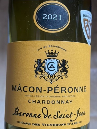 Cave d'Aze Baronne de Saint Jean Mâcon-Péronne Chardonnay | Vivino US