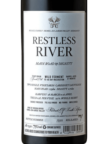 2016 Restless River Main Road & Dignity Cabernet Sauvignon | Vivino US