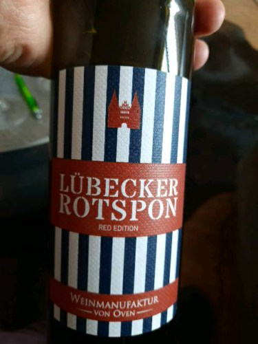 2015 Weinmanufaktur von Oven Lübecker Rotspon - Red Edition | Vivino US