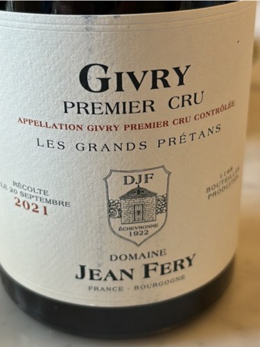 Jean Féry & Fils Givry 1er Cru 'Les Grands Pretans' | Vivino France