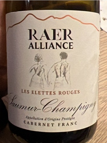 Raer Alliance Les Elettes Rouges Saumur Champigny Cabernet Franc ...
