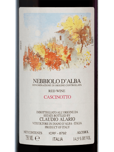 Claudio Alario Cascinotto Nebbiolo d'Alba | Vivino US