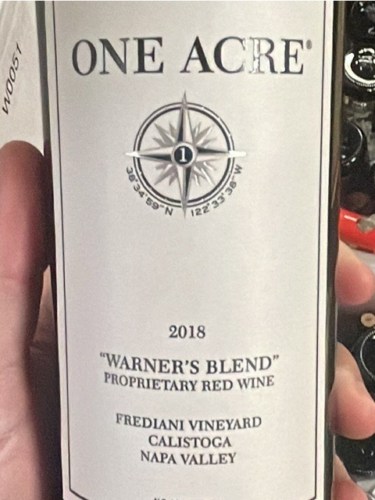 One Acre Warner’s Blend Frediani Vineyard Proprietary Red | Vivino US