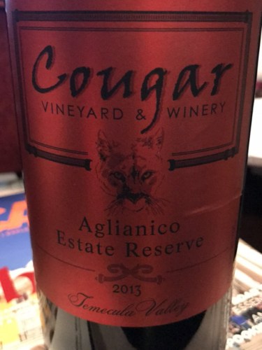2017 Cougar Estate Reserve Aglianico | Vivino US