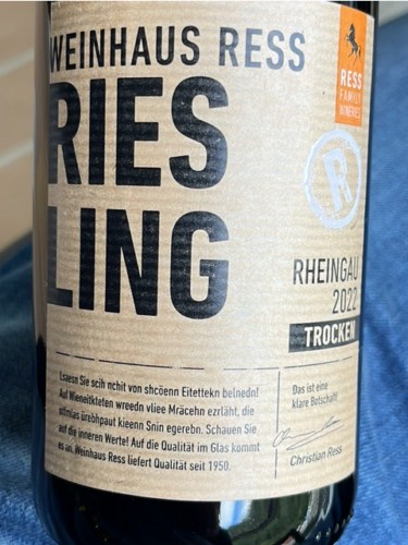 Weinhaus Ress Riesling Trocken | Vivino English
