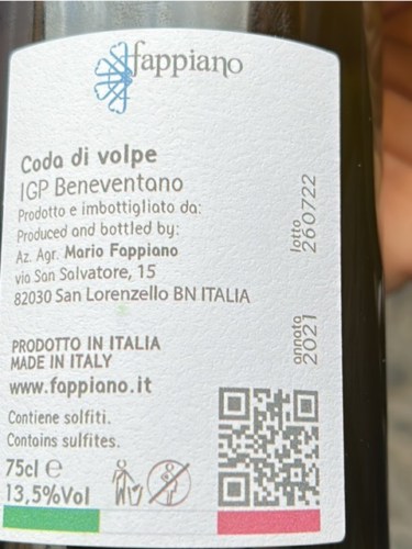 Fappiano Coda di Volpe | Vivino US