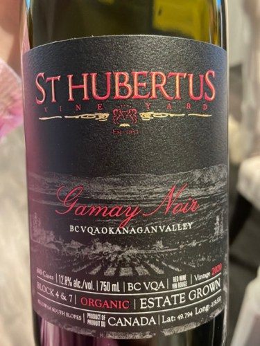 St. Hubertus Estate Winery Gamay Noir | Vivino English