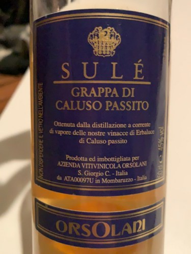 N.V. Orsolani Sulé Grappa di Caluso Passito | Vivino US